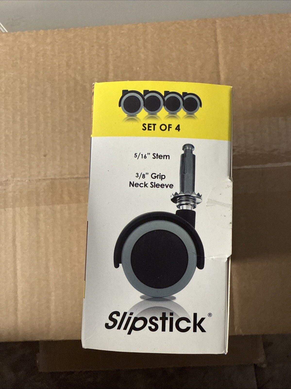 Slipstick CB681 2 Inch Floor Protector Rubber Caster Wheels Set of 4 5/ ...