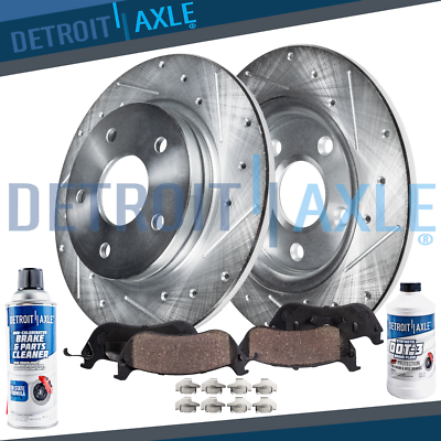 REAR. Drilled Brake Rotors Ceramic Pads For 2002-2007 2008 2009 2010 ...