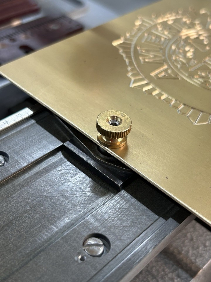 LARGE AMERICAN LEGION BRASS MASTER PLATE FOR NEW HERMES ENGRAVER FONT ...