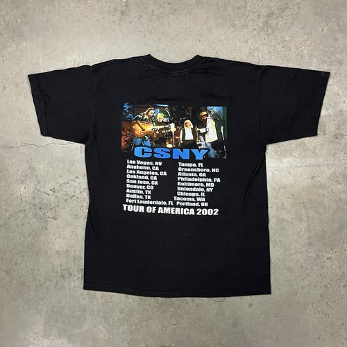 Vintage 2002 CSNY Crosby Stills Nash Young Band T Shirt Black XL Music ...