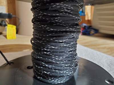 Techflex WMEX0.125BK FR 1/8in Expandable Sleeving with White Tracer ...