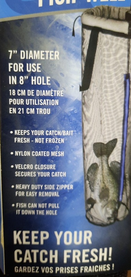 New Clam Fish-Well Mesh 7" Floating Livewell For Ice Fishing Or Regular ...