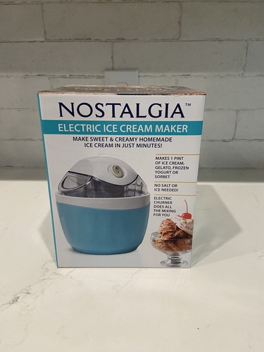 Nostalgia Blue 1-Pint Ice Cream Maker, New/Sealed | eBay