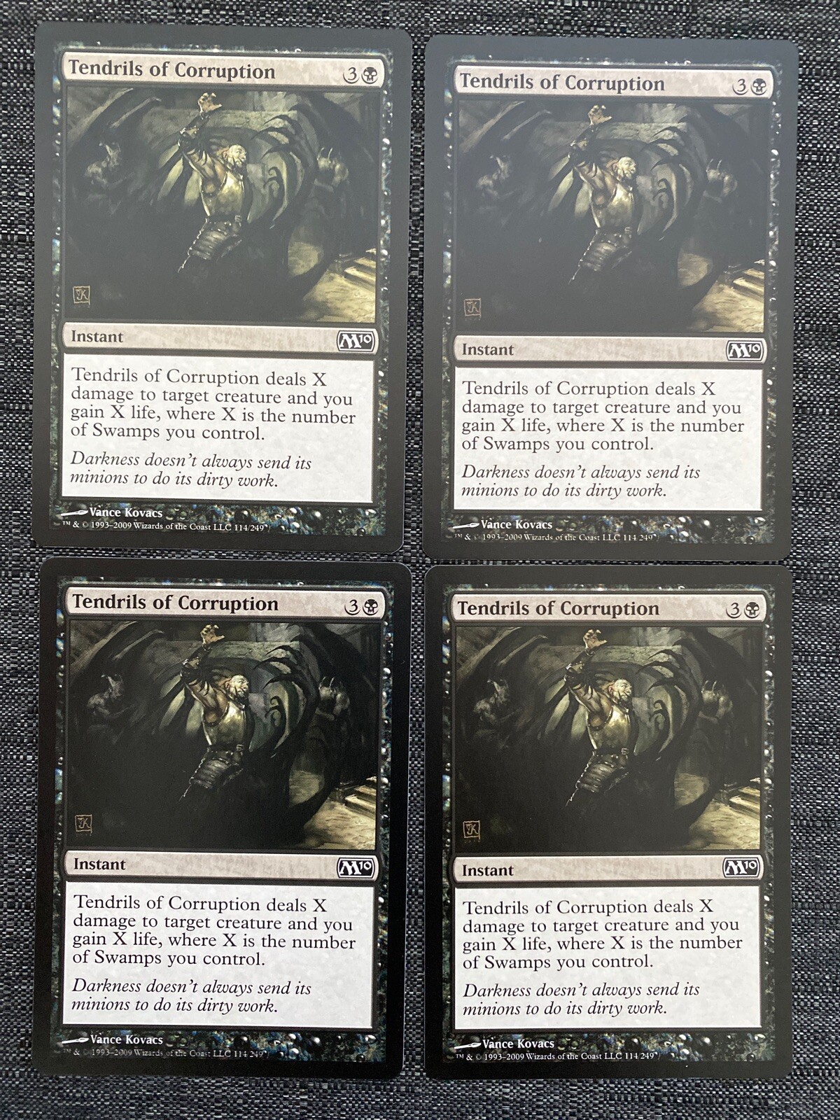 4 Tendrils of Corruption ~ Black m10 Magic 2010 Mtg Magic Common 4x x4 ...