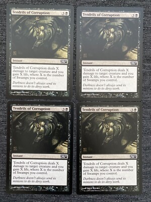 4 Tendrils of Corruption ~ Black m10 Magic 2010 Mtg Magic Common 4x x4 ...