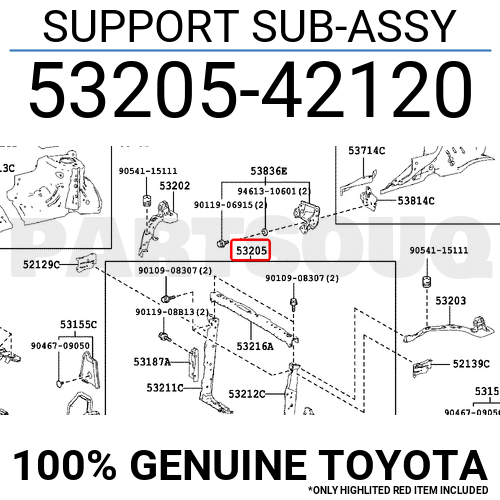 5320542120 Genuine Toyota SUPPORT SUB-ASSY 53205-42120 | eBay