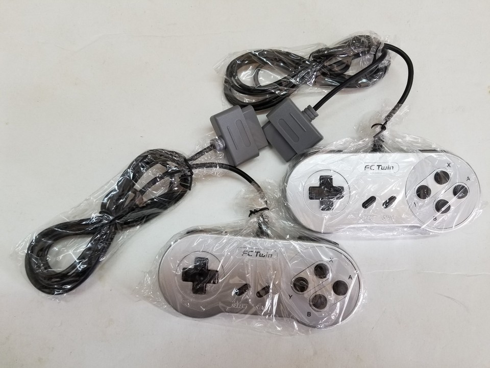 24 LOT of NEW Silver Original YOBO FC TWIN OR SNES Controllers Control ...