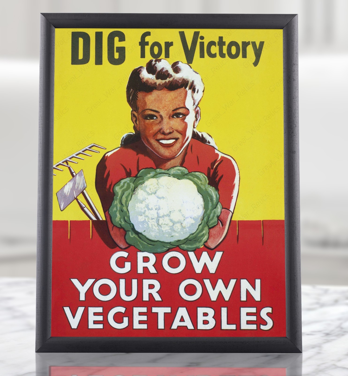 WW2 Food Poster Propaganda - Grow Your Own Vegetables, Homefront ...