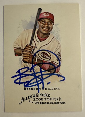 Brandon Phillips 2008 Allen & Ginter #285 Signed IP (In Person) Auto ...
