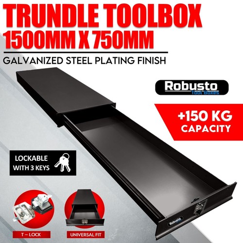 Under Tray Body Tool Box Trundle Drawer 1500mm Long UTE Extra Truck ...