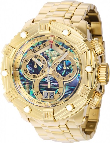 Invicta Men's Reserve Huracan Abalone Dial Quartz Swiss Gold Tone Steel ...