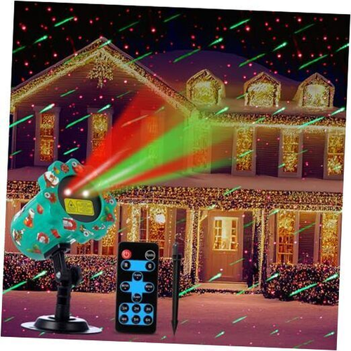 Christmas Projector Lights Outdoor Starry Projection Raining Light Red ...