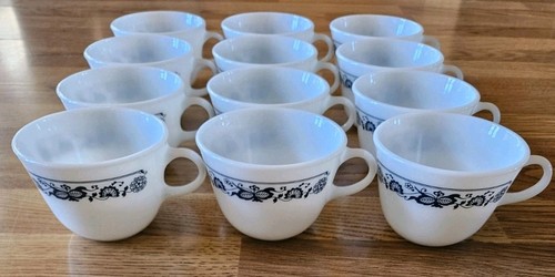 Pyrex Old Town Blue Coffee Tea Cup Set of 12 Cups 8oz | eBay