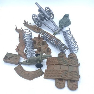 Vintage Lot Army Men Accessories Scenery Lot - MPC Cannon - Barbed Wire ...