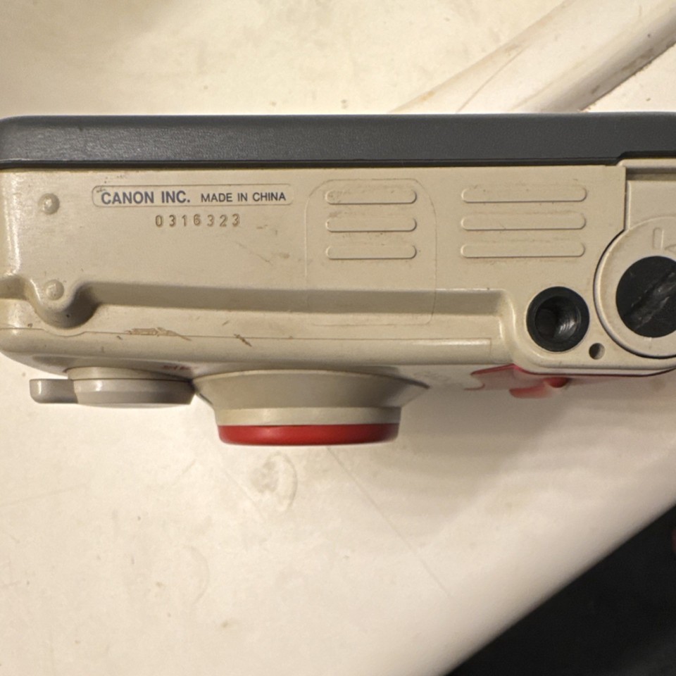 Canon Sure Shot WP-1 35mm Film Camera Built-in Flash Beige Red | eBay
