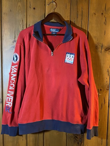 Vtg Polo Ralph Lauren Team USA Vancouver 2010 Olympic Half Zip ...