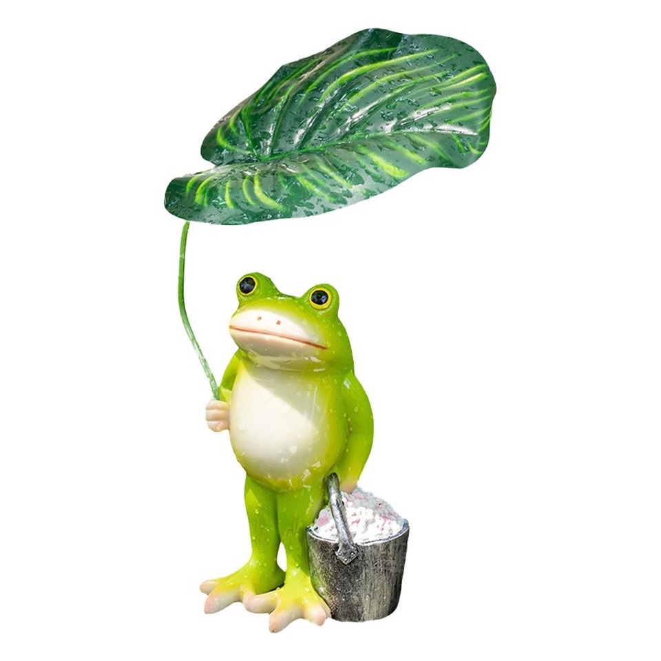 Funny Frog Figurines Resin Frog Ornament Cute Frog Statue for Outdoor ...