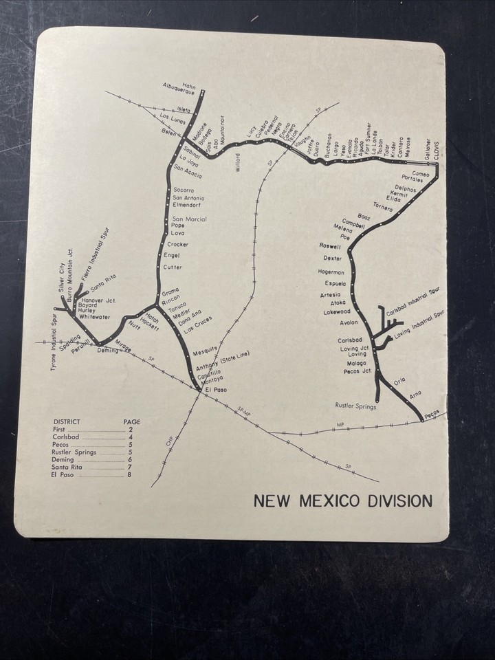 Atchison Topeka Santa Fe Time Table No. 7 October 1980 New Mexico ...