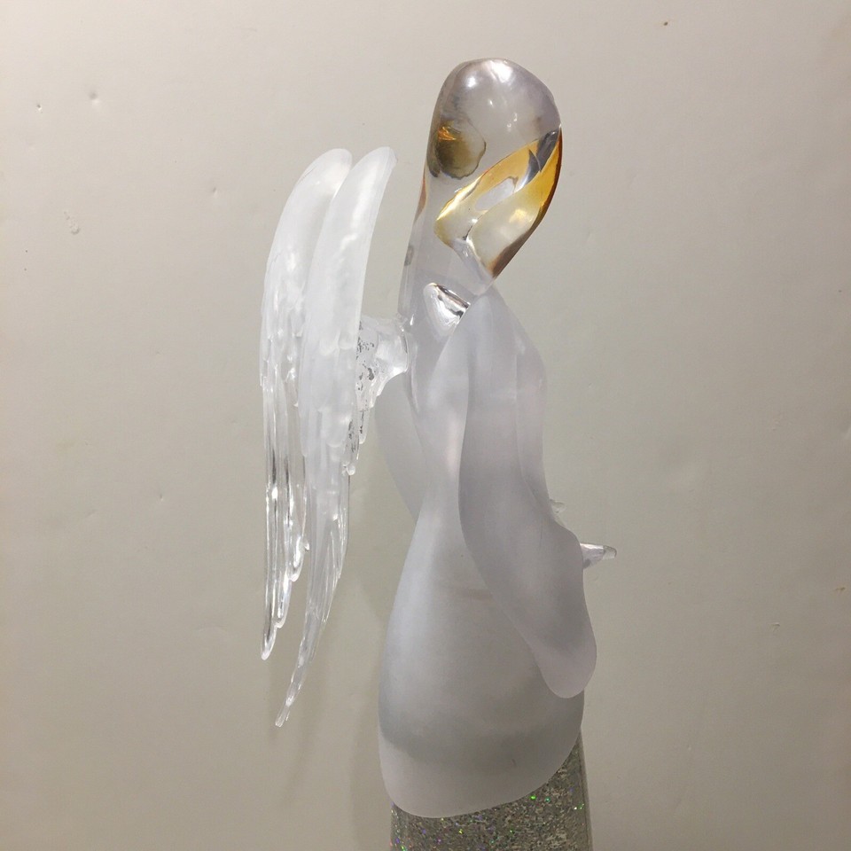 Cracker Barrel Frosted Acrylic Angel Water Lava Lamp Light Motion ...