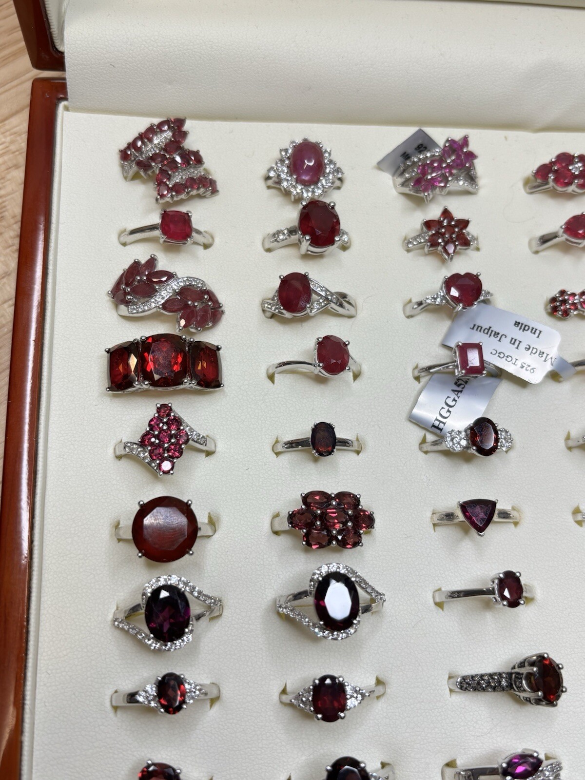 (50) .925 Sterling Silver Ring Lot! 171.8g Gemstones Garnet Ruby ...