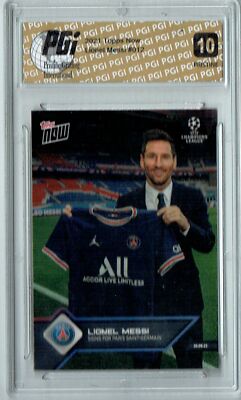 Lionel Messi 2021 Topps Now #12 PRISTINE Rare Trading Card PGI 10 | eBay