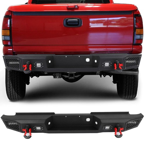 Steel Rear Bumper w/LED Lights D-Rings For 1999-2006 GMC Sierra ...