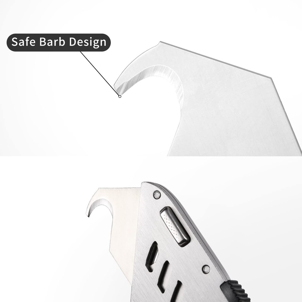 60 Pack Utility Knife Hook Blades, SK5 Steel Heavy Duty Box Cutter ...