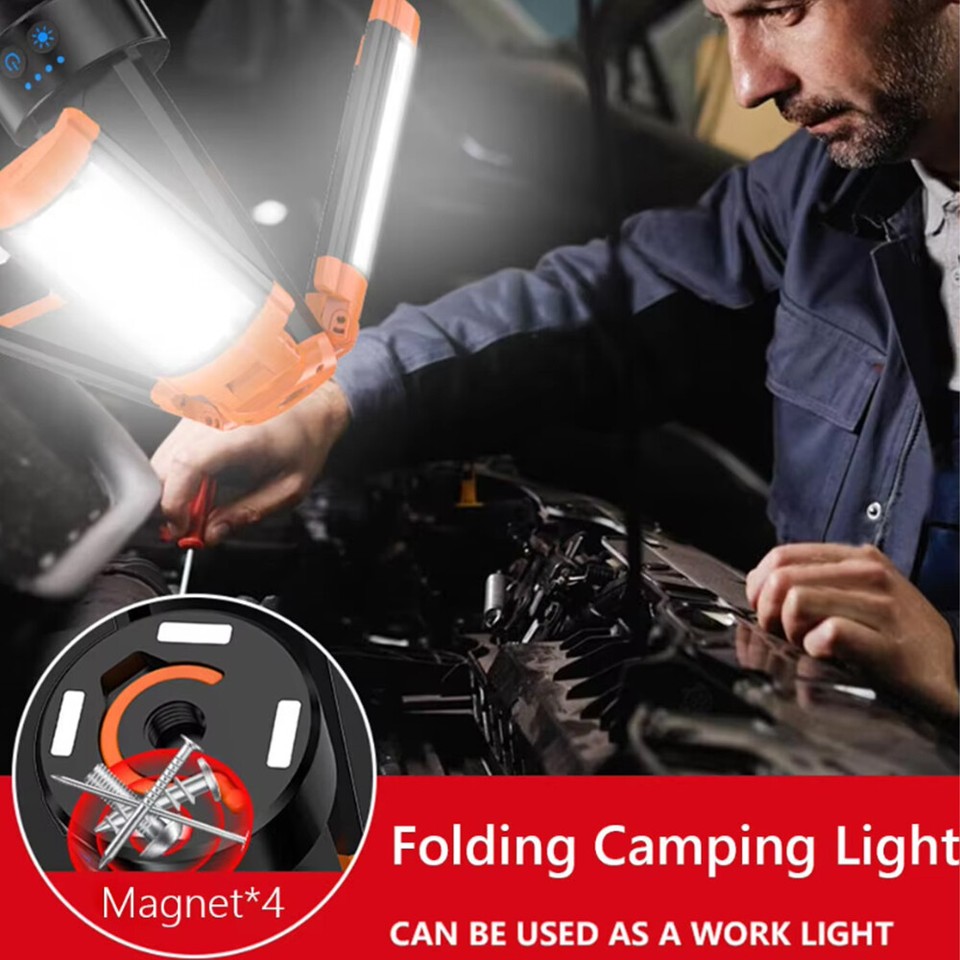 Rechargeable LED Work Light Tripod Stand Camp Work Site Cordless ...