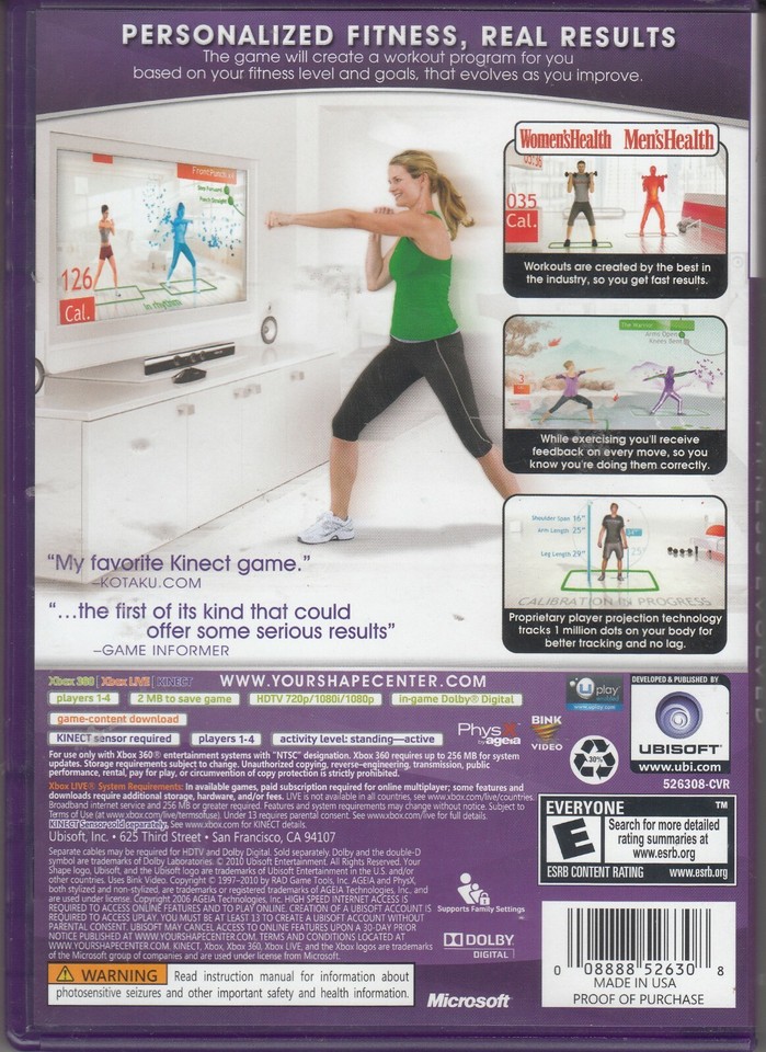 XBOX 360: YOUR SHAPE FITNESS EVOLVED complete w/ manual 8888526308| eBay