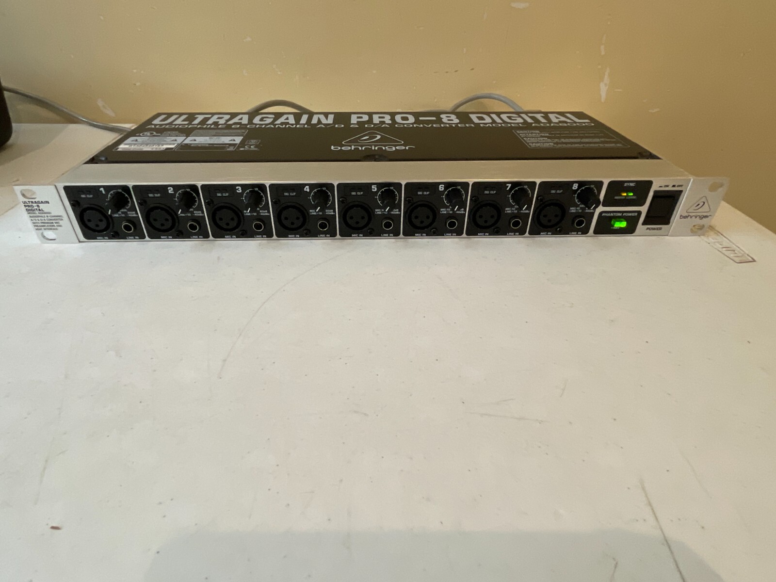 Behringer Ultragain Pro Digital ADA8000 8-channel Preamp Converter ADAT ...