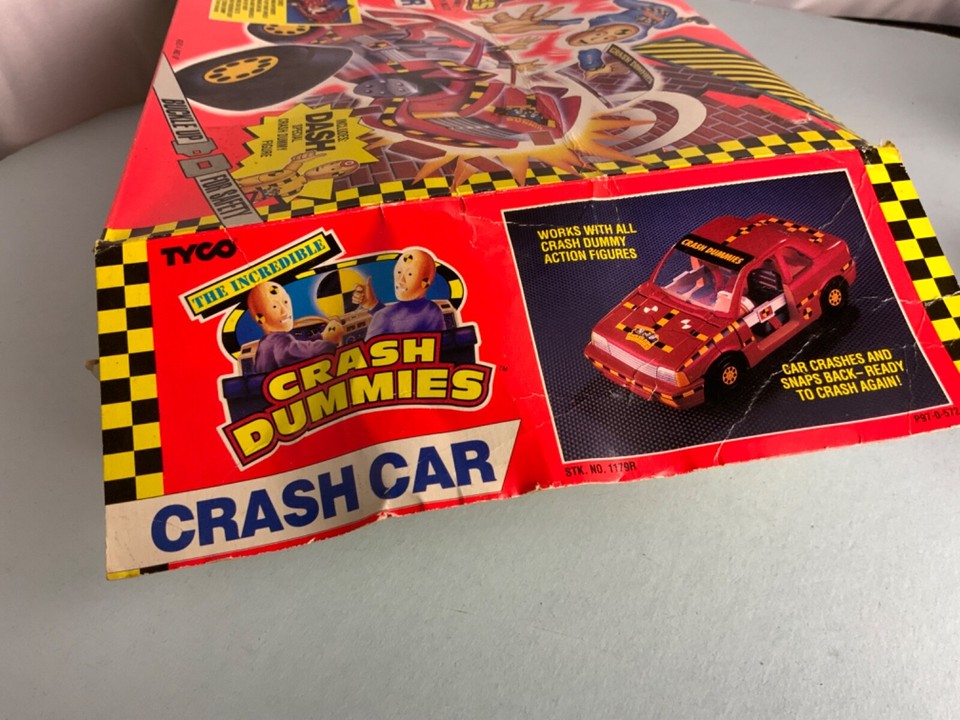 BOX ONLY The Incredible Crash Dummies RED CRASH CAR Tyco vintage toy ...