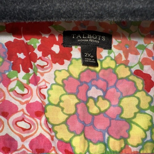 Talbots Floral CottonTop Size 2XP Spring Summer Lightweight Blouse 3/4 ...