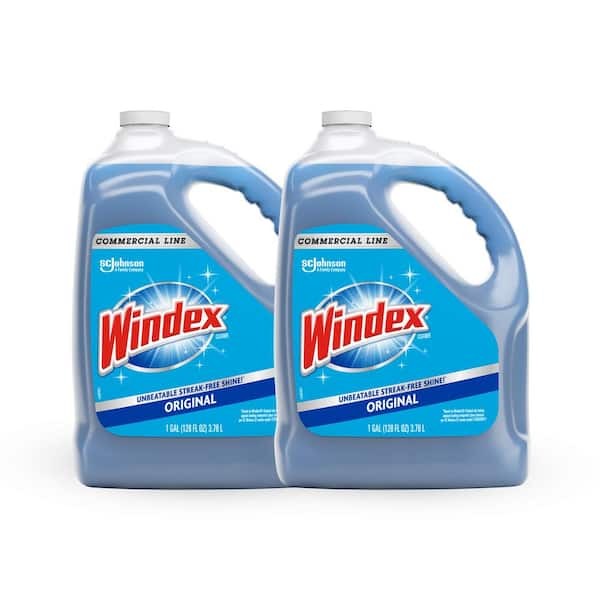 2 Pack - Windex 128 oz. Commercial Original Glass Cleaner Refill- Fast ...