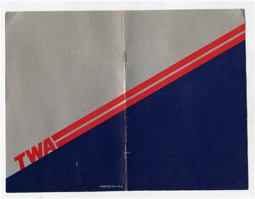 TWA Trans World Airlines Coach Class Menu D-95 East | eBay