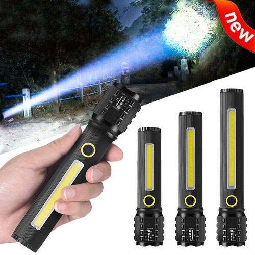 LED Strong Light Tactical Flashlight Rechargeable Super Torch Bright ...