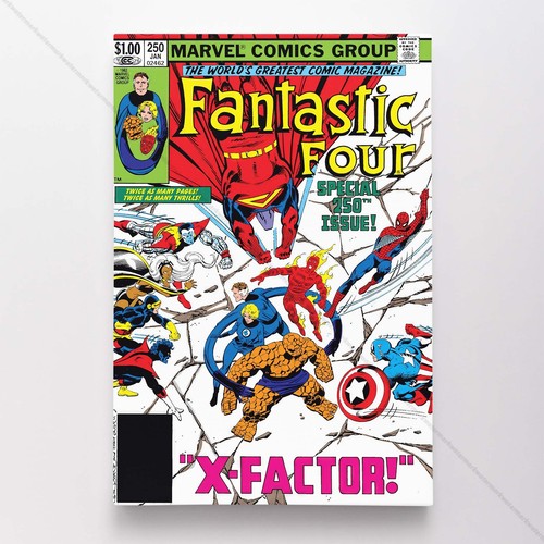 Fantastic Four #250 Poster Canvas F4 Marvel Comic Book Art Print | eBay