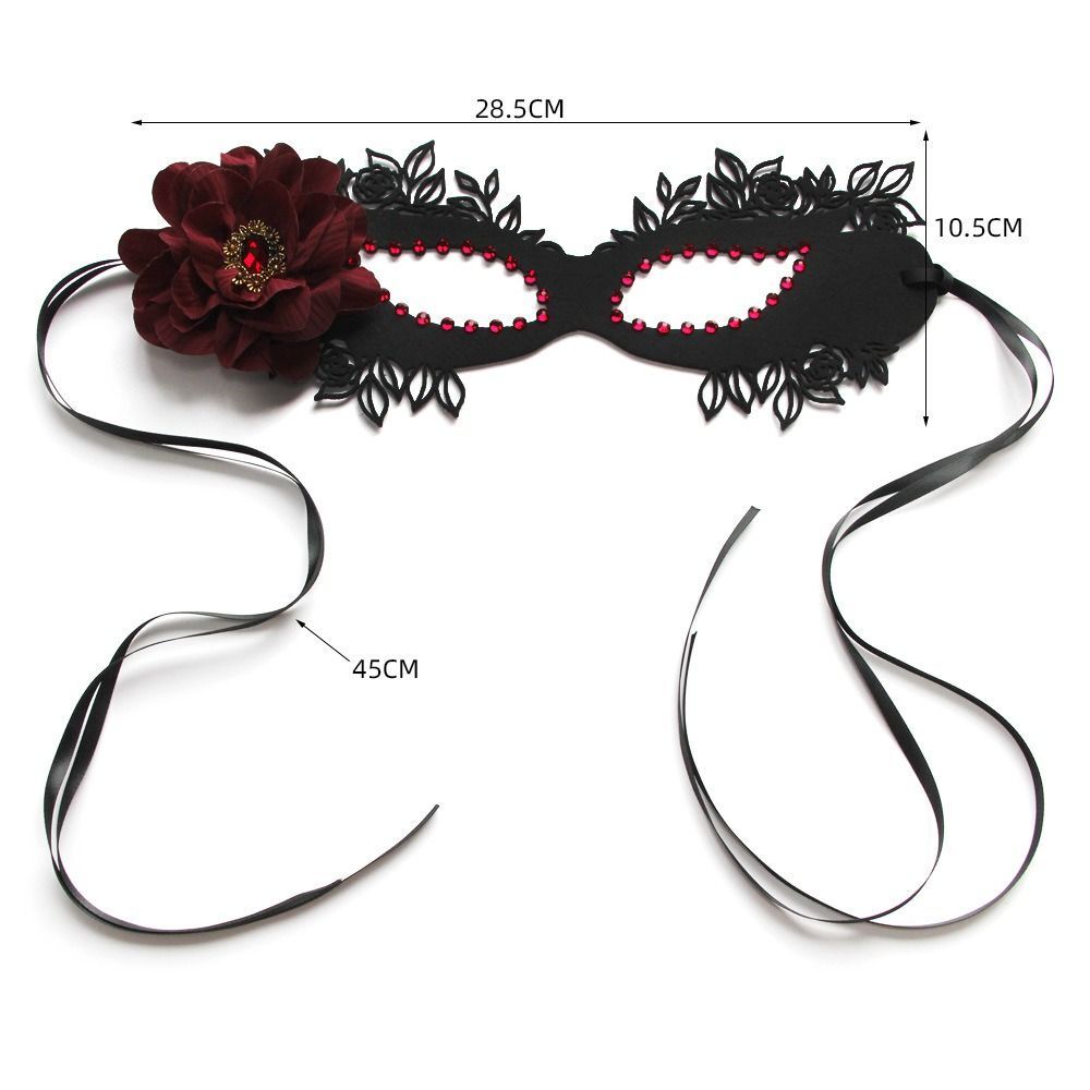 Props Floral Masquerade Eye Mask Half Face Mask Blindfold With Flower ...