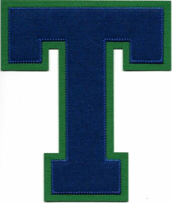 6" inch Tall Blue Green Block Letterman's Letter T Felt Patch | eBay
