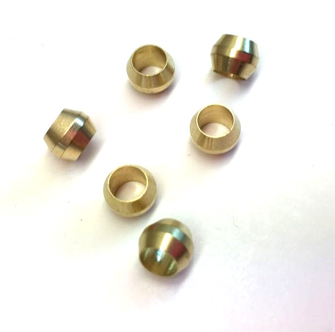 Ф4mm Hole Diameter Brass Olive Barrel Compression Sleeve Ferrule Ring ...