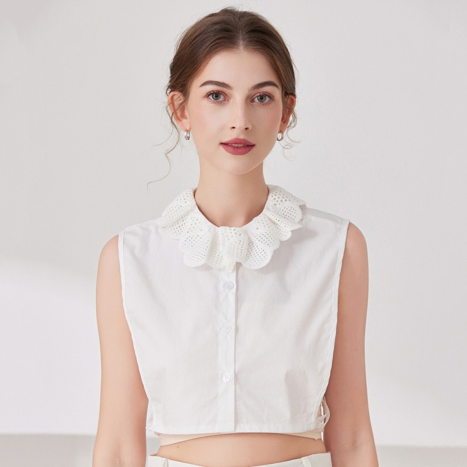 Women's Lace Collar Detachable illusion collar with flower petals ...