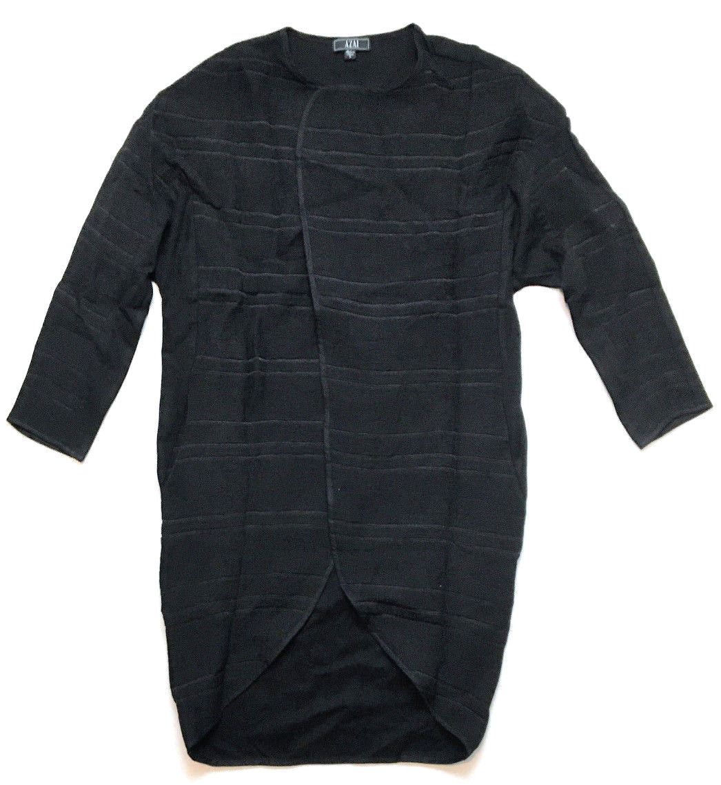 Azai Women's Open Front Hi-Lo Hem Wide Lapel Jacket, Black, Small | eBay