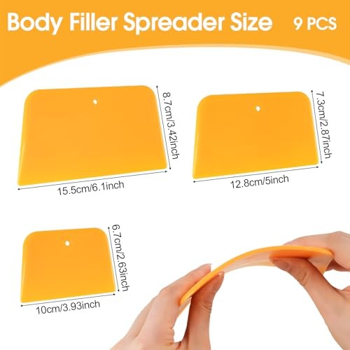 Body Filler Spreader, 9 Pack Reusable Plastic Spreader Tool for ...