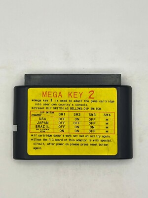 Mega Key 2 for Sega Genesis Region Free Adapter. USED. AS-IS | eBay
