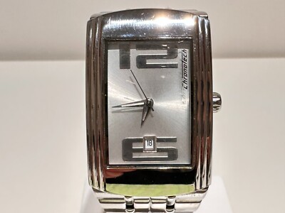 RETRO BEAUTIFUL SOLID ST.STEEL RECTANGLE MEN'S QUARTZ WATCH "CHRONOTECH ...