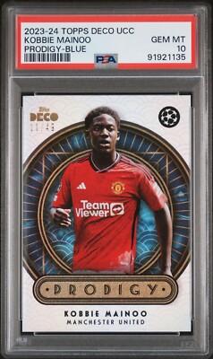 Topps Deco Kobbie Mainoo /49 Prodigy Blue PSA 10 Gem Pop 1 Manchester ...