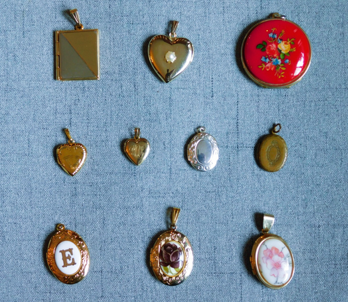 Vintage Retro Lockets Lovely LOT of TEN Hearts Ovals Rectangle No ...