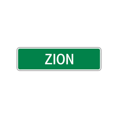 Zion Girls Name Letter Printed Label Wall Art Decor Novelty Aluminum ...