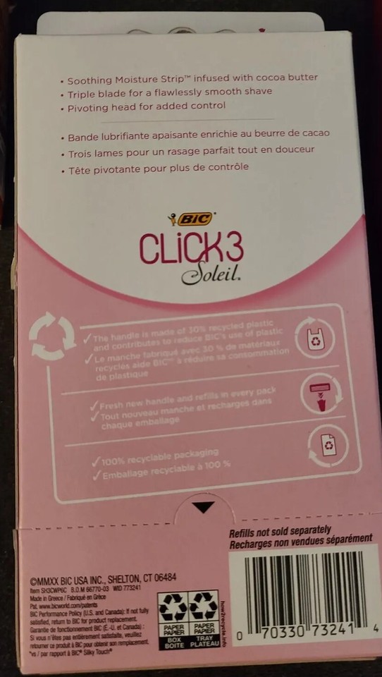 New Bic Click3 Soleil Razor Handle plus 6 Cartridges (H4) | eBay
