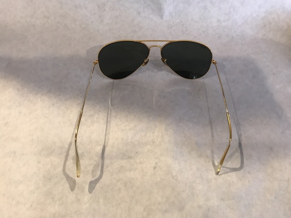 62[]14mm VINTAGE USA B&L RAY BAN LARGE METAL G15 AVIATOR SUNGLASSES ...