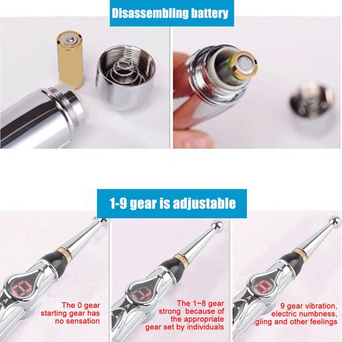Electronic Acupuncture Pen Stainless Steel Powerful Energy Pulse ...